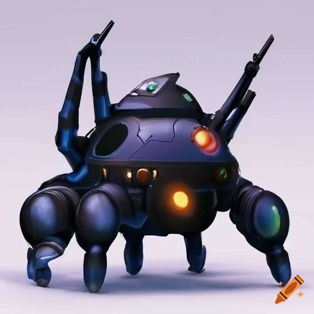 Cute pet robot spider-type tank inspired by ghost in the shell ...