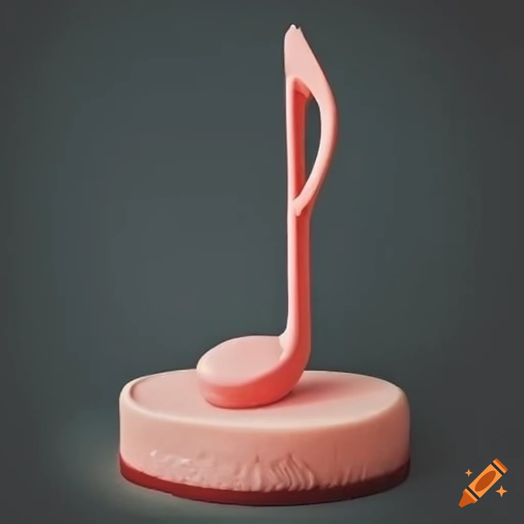 Musical quarter note shaped cake on Craiyon