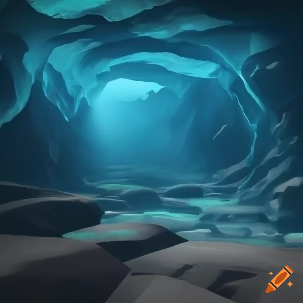 Landscape of cave formations and dripping water in super mario 64 world ...