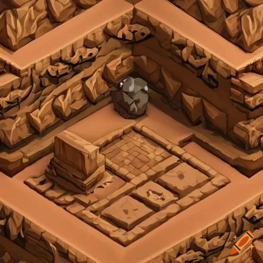 Sandstone rpg tiles in isometric view on Craiyon