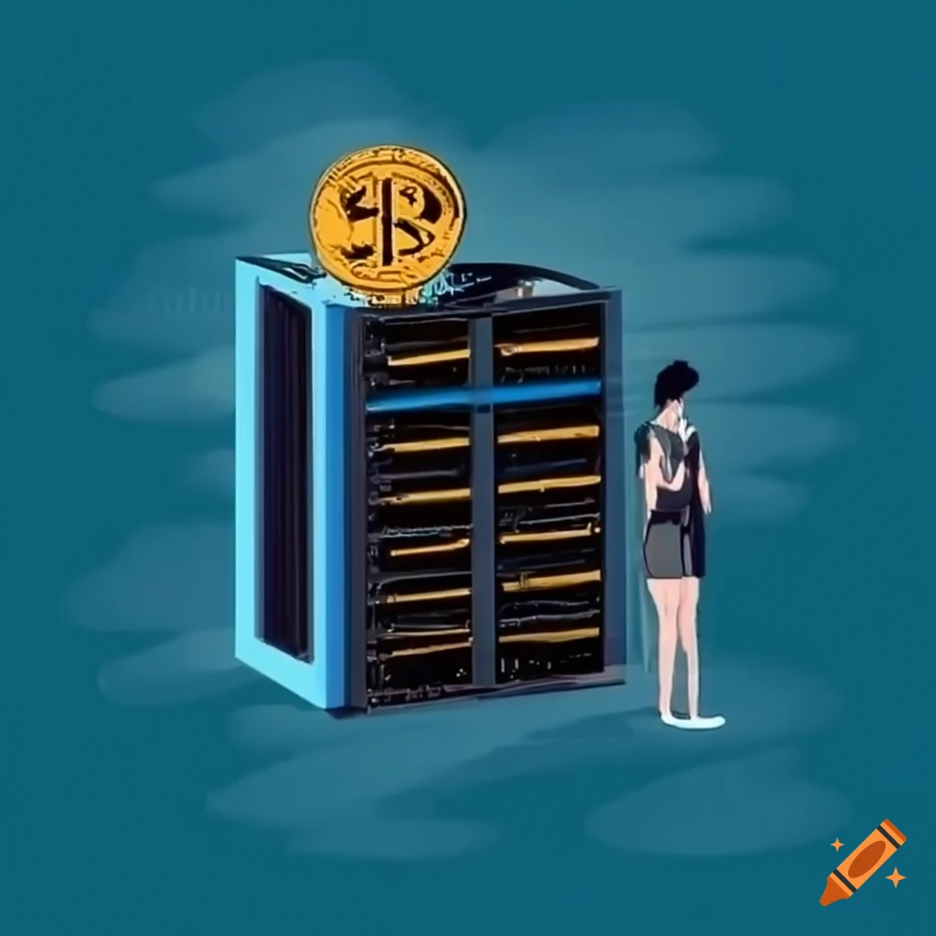 Supercomputer mining bitcoin on Craiyon