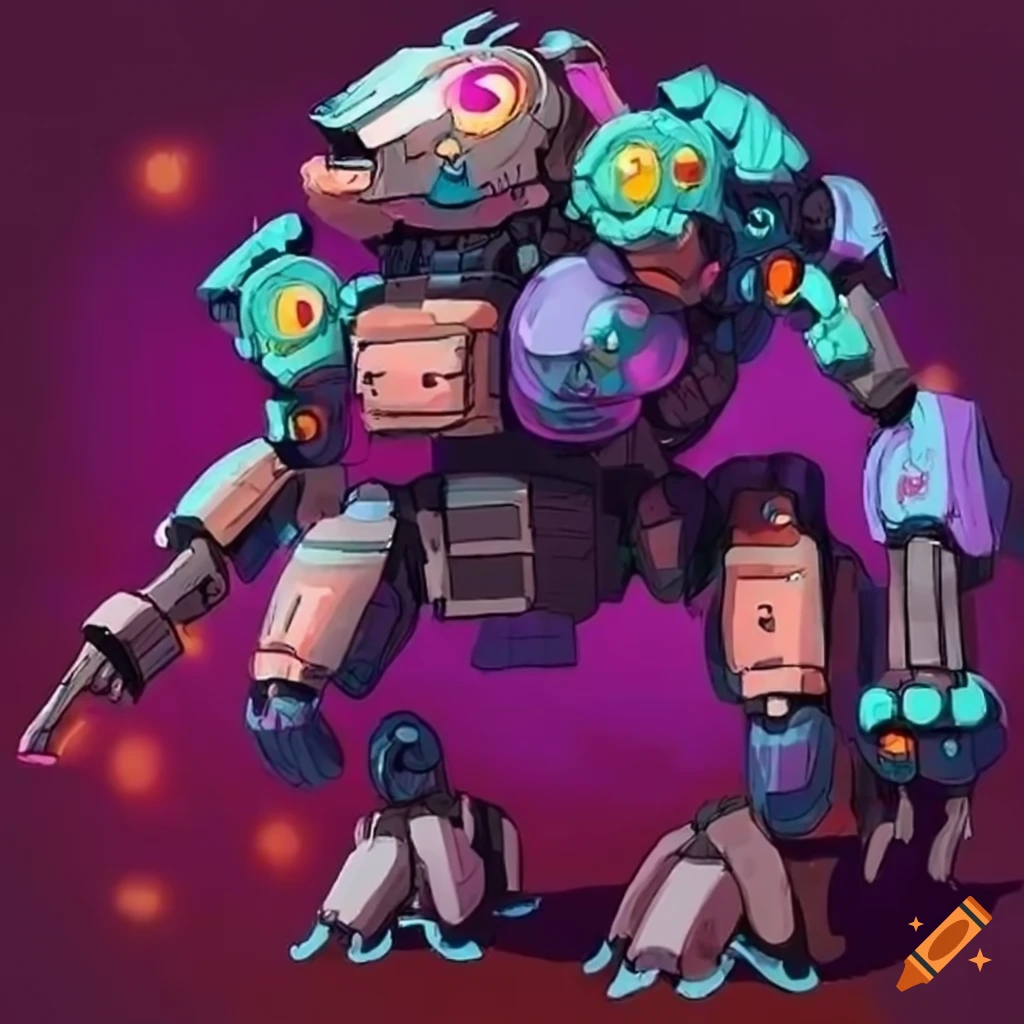 Colorful and detailed artwork of a cute my little pony mech on Craiyon