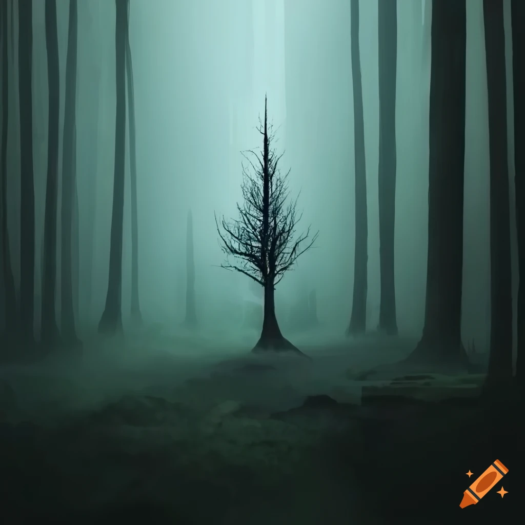 Lonely forest landscape on Craiyon