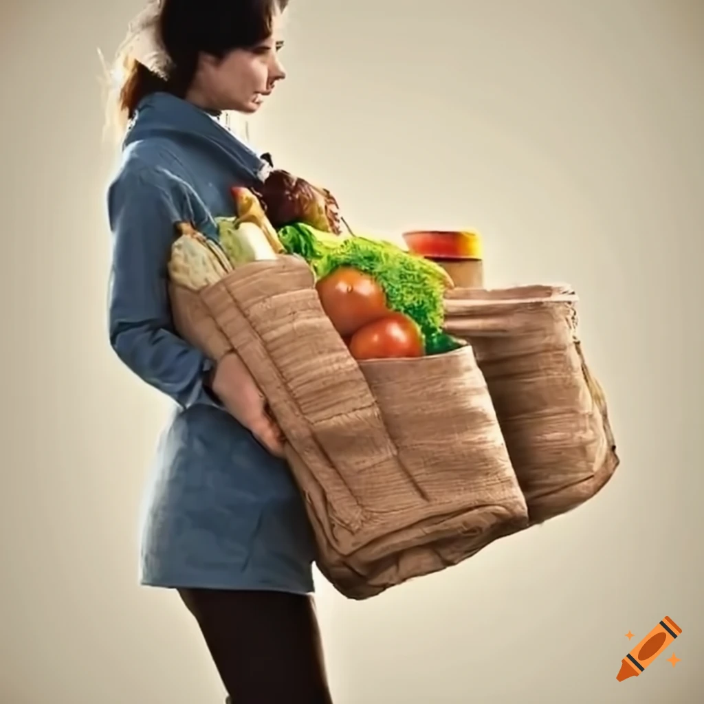 Person carrying groceries on Craiyon