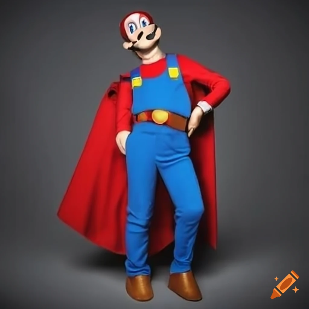 Super mario portrayed as a comic book superhero on Craiyon