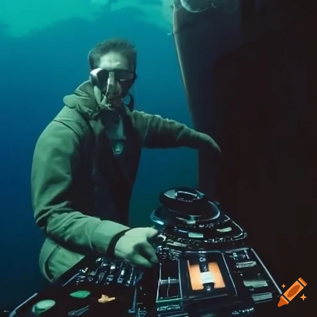 Dj entering a submarine on Craiyon