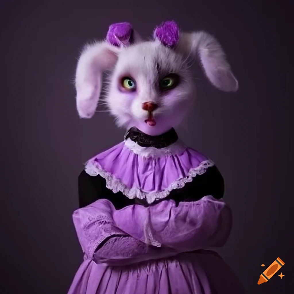 Female anthropomorphic rabbit casting the magic spell ray of frost on ...