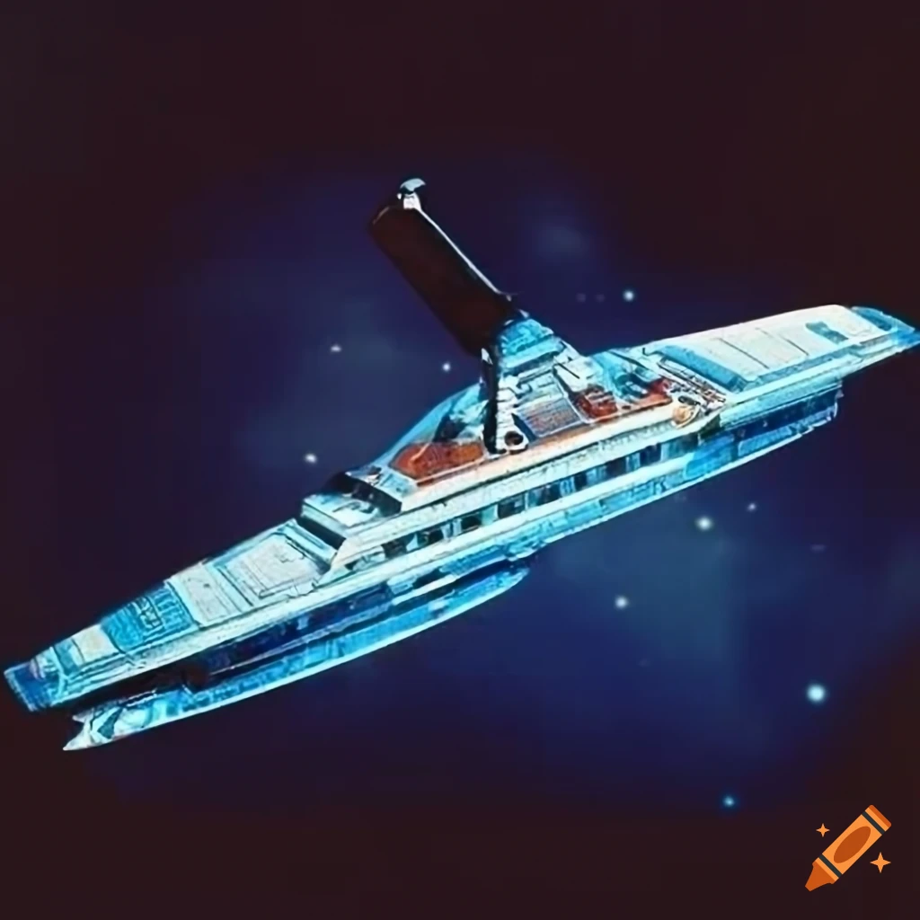 1970s space opera spaceships in a science fiction setting on Craiyon