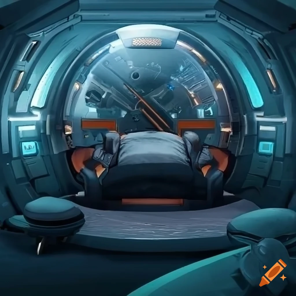 Sci-fi bedroom interior on Craiyon