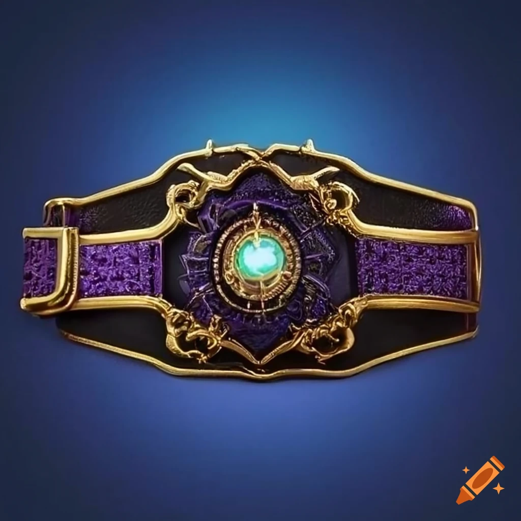 Front view of a magical noble belt on Craiyon