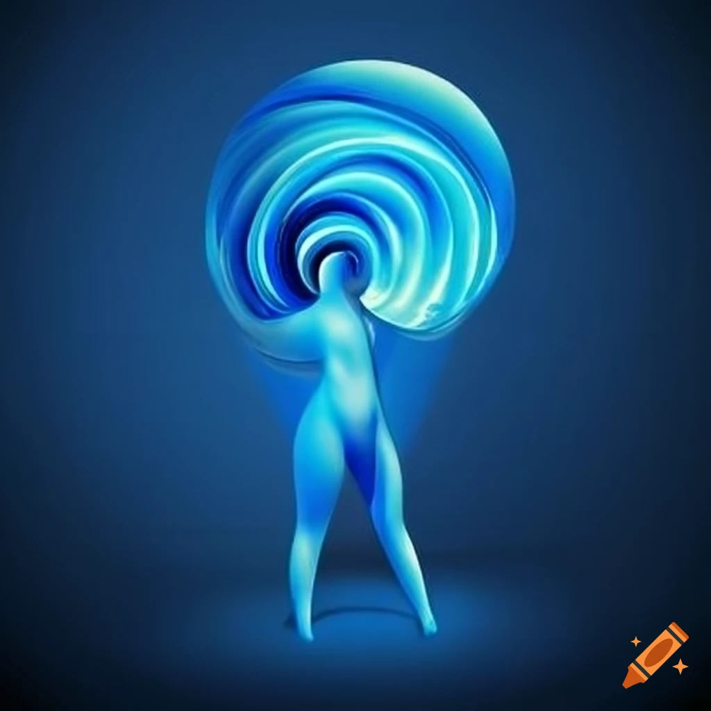 Abstract blue swirl representing a person on Craiyon