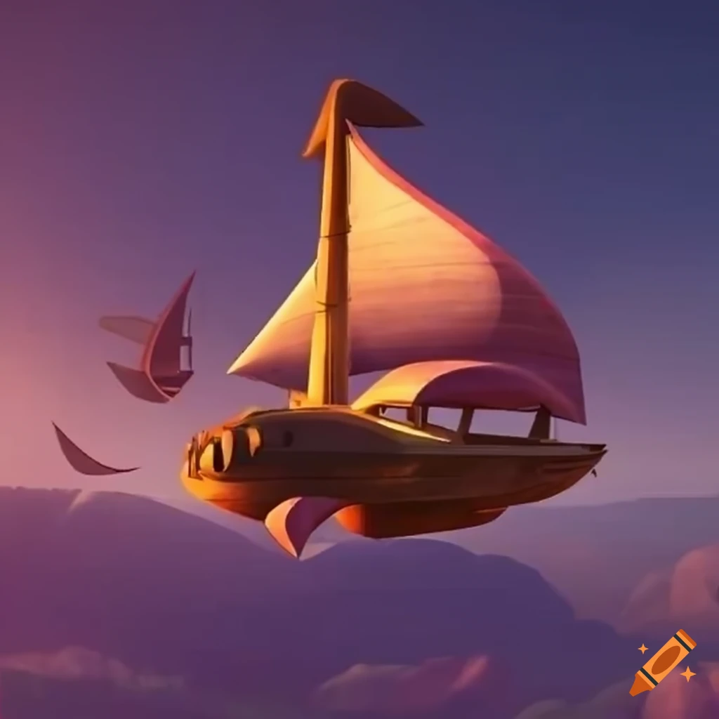 Sailing flying vessel in the stars on Craiyon