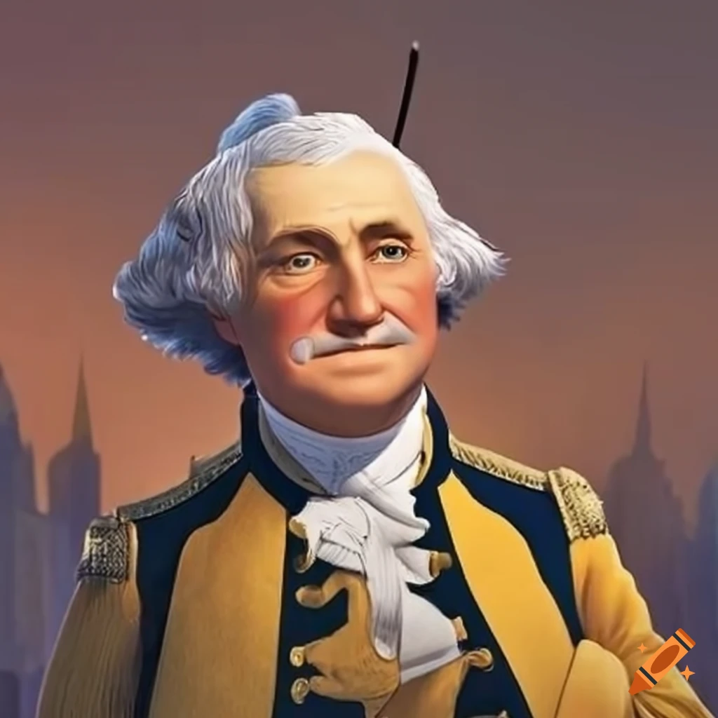 Artwork depicting george washington as the bee movie character on Craiyon