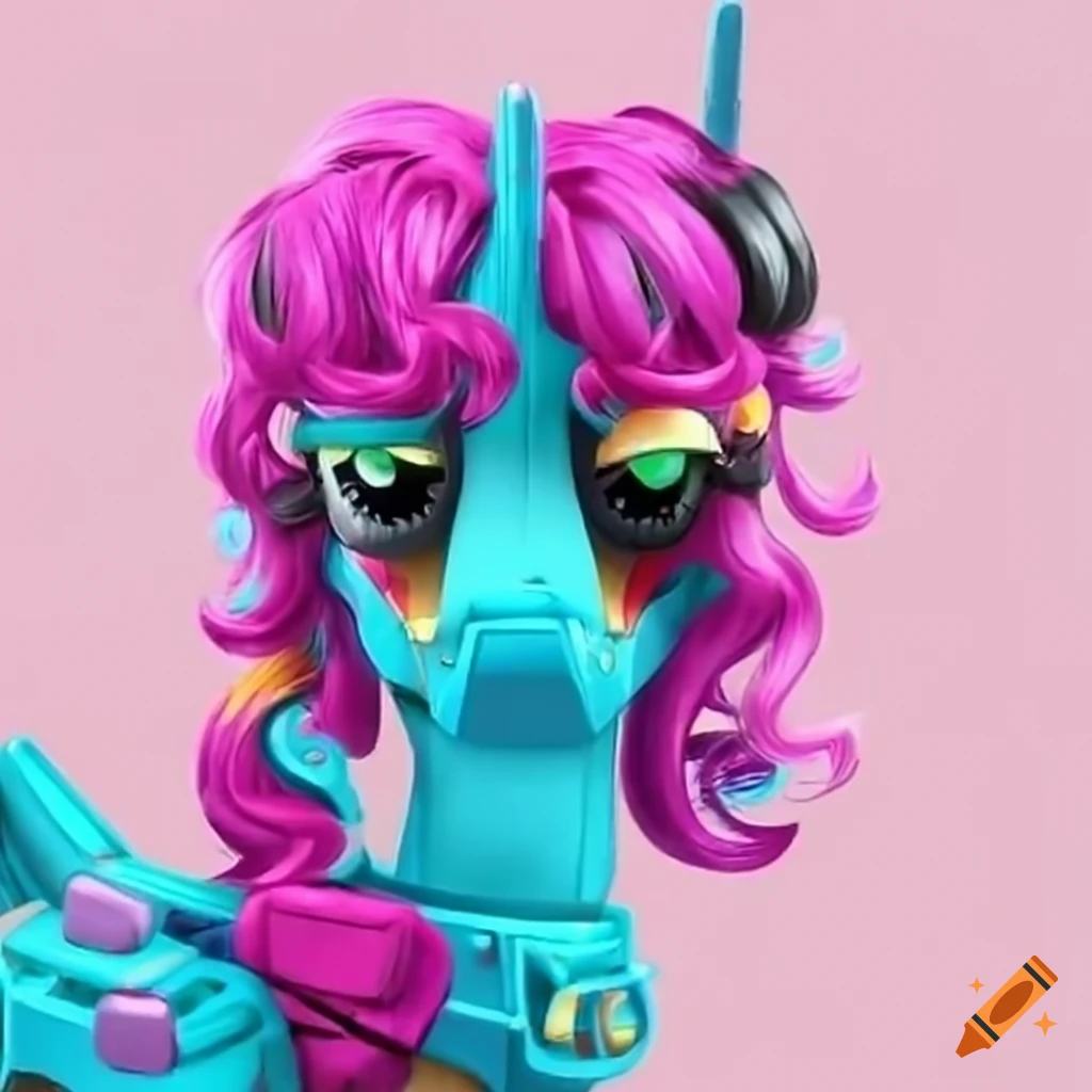 Mechanical version of my little pony character on Craiyon