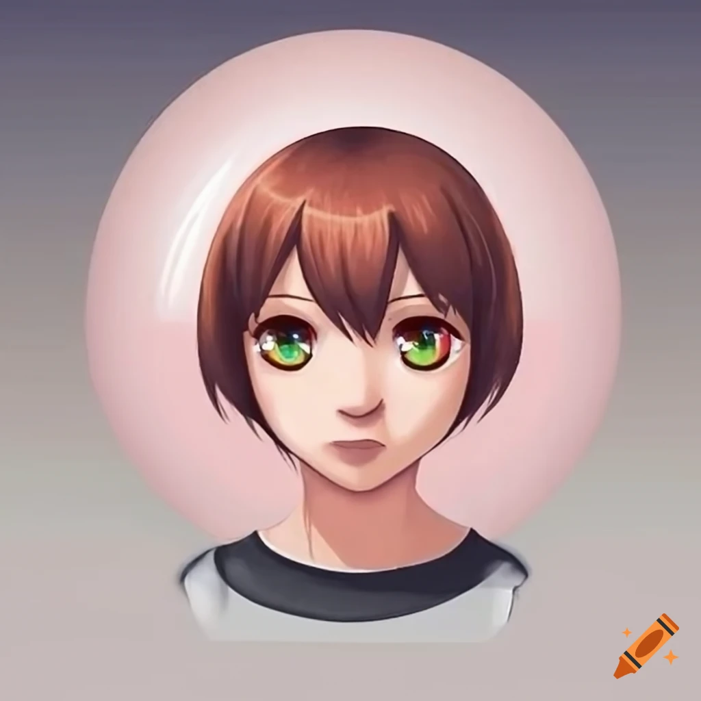 Close-up of a button eye face on Craiyon