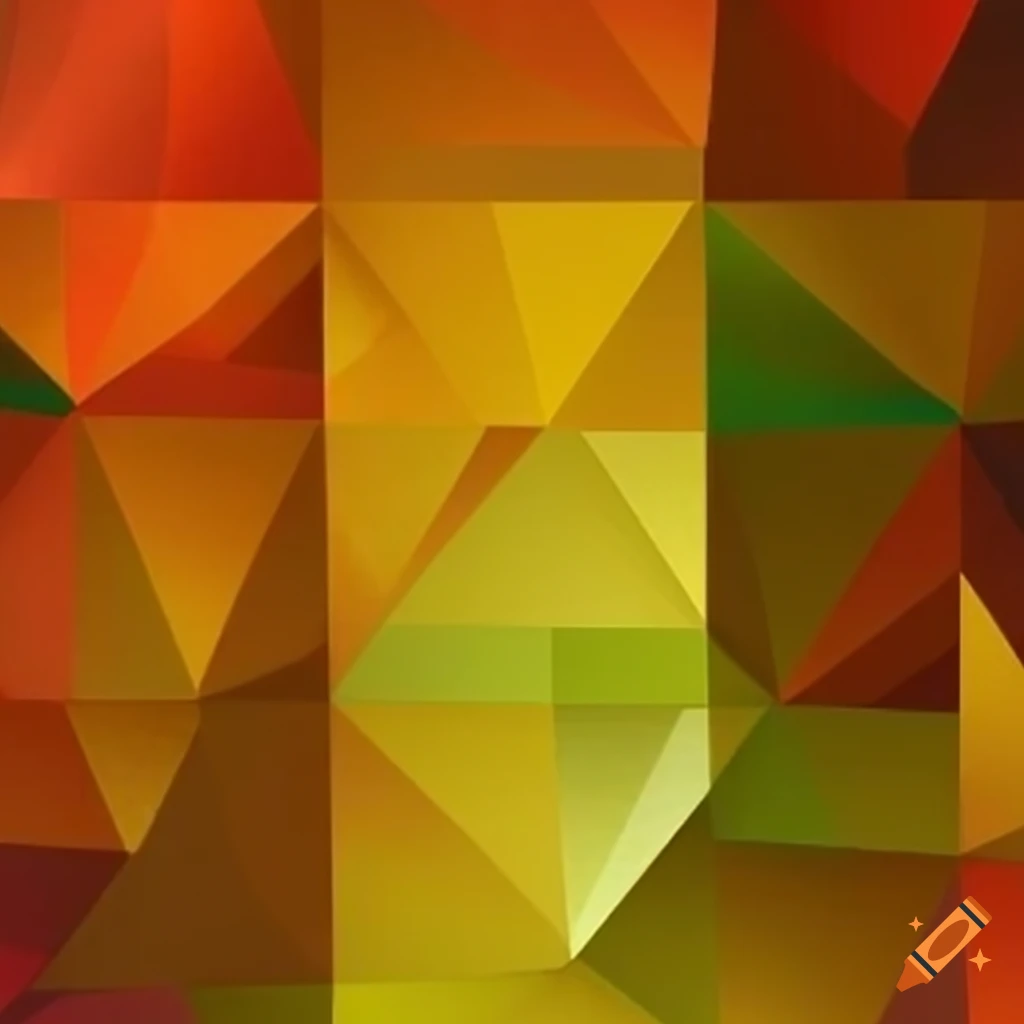Abstract pattern of red, yellow, and green triangles on Craiyon