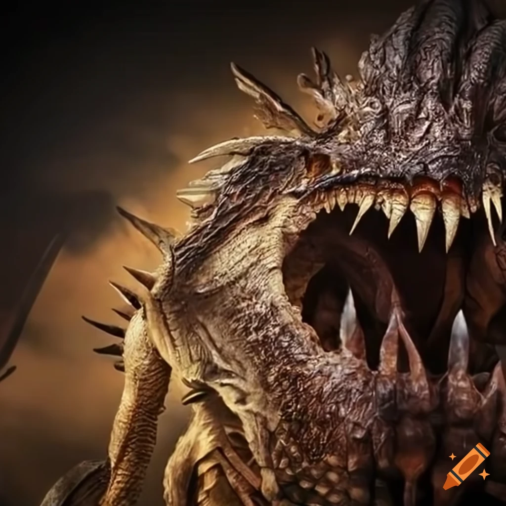 Illustration of Beowulf battling monsters and dragons in an epic tale ...