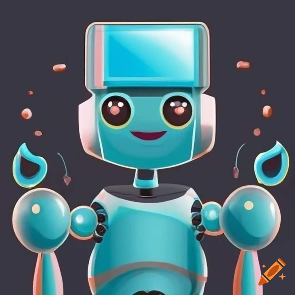 Cute robot with a square head on Craiyon