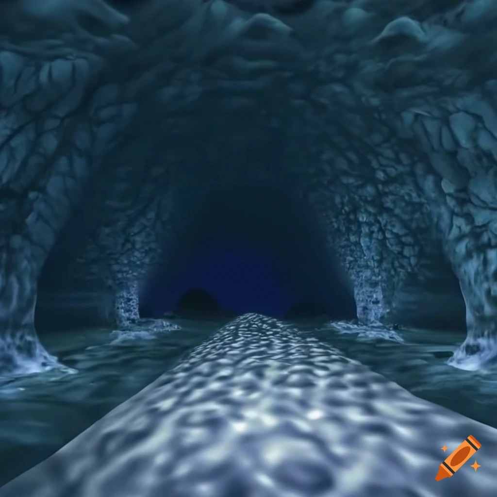 Landscape of cave formations and dripping water in super mario 64 world ...