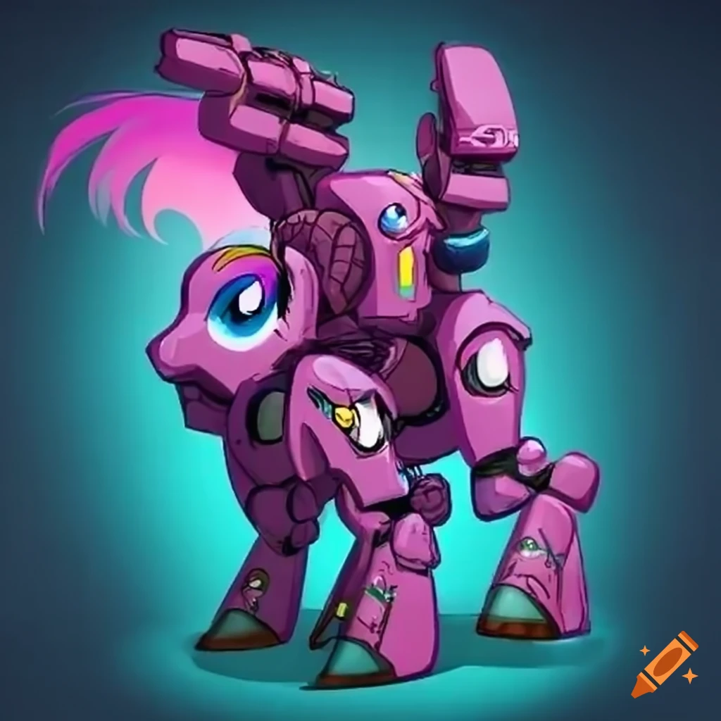 Mechanical version of my little pony character on Craiyon