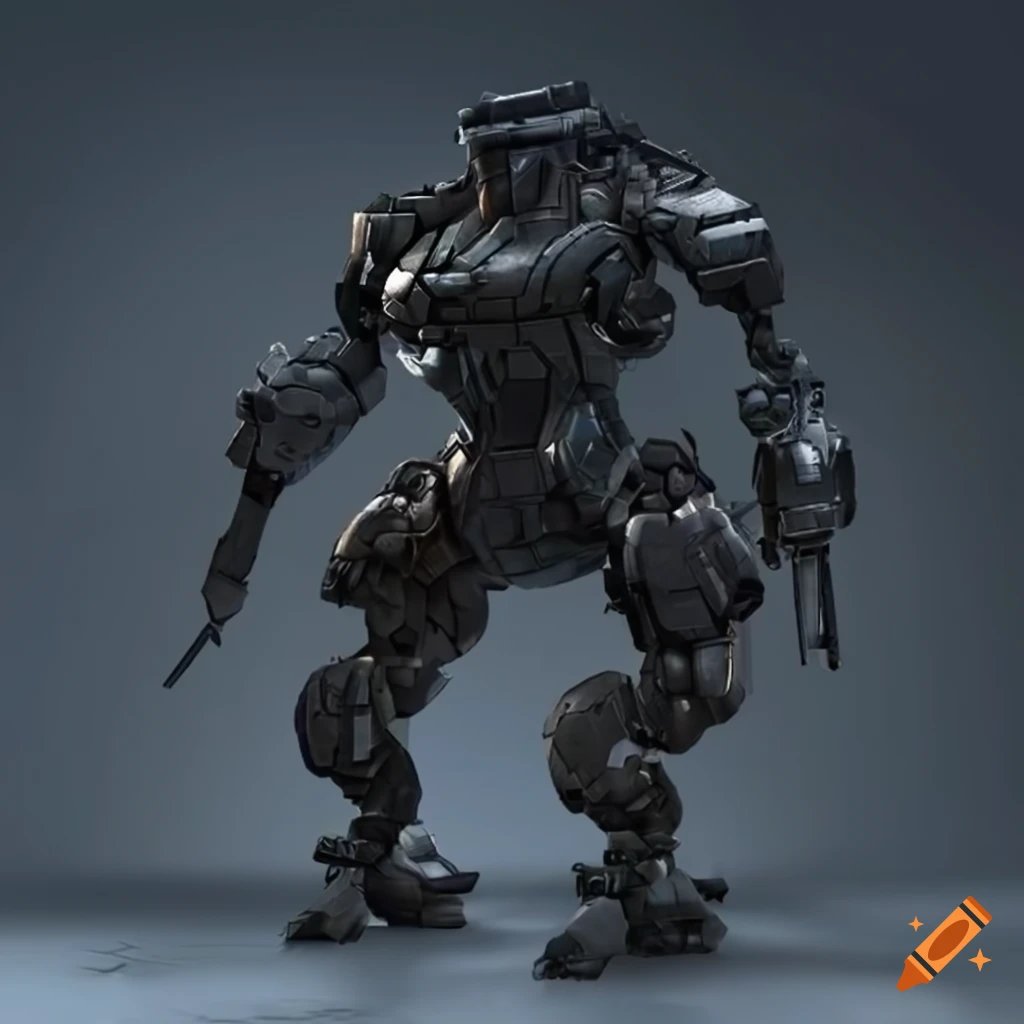 Sleek and powerful mech with an athletic female lead suiting up for ...