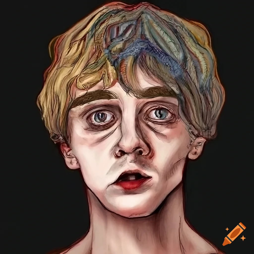 2d self portrait of younger brother on Craiyon