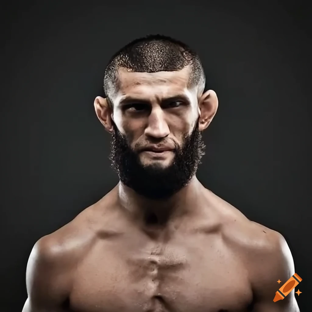 Khamzat chimaev looking angry on Craiyon