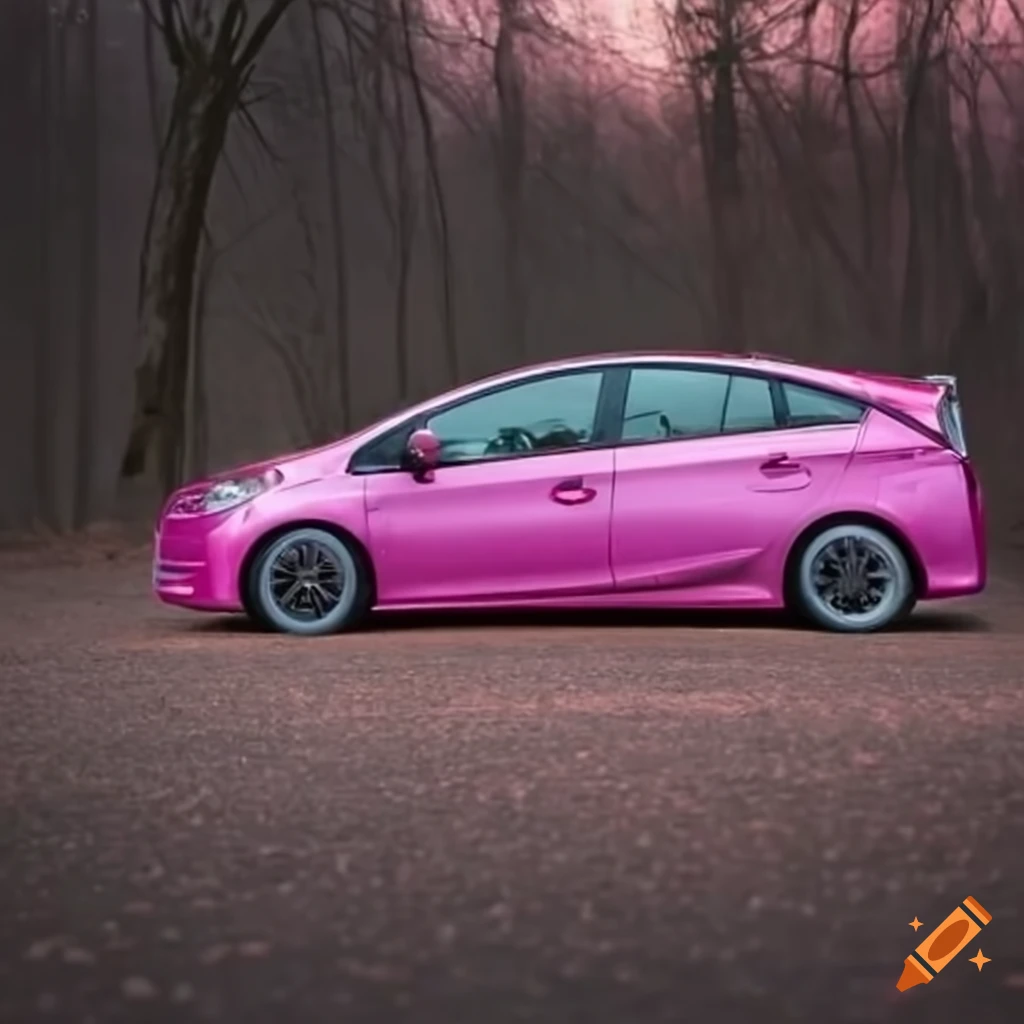 Metallic pink prius car on Craiyon