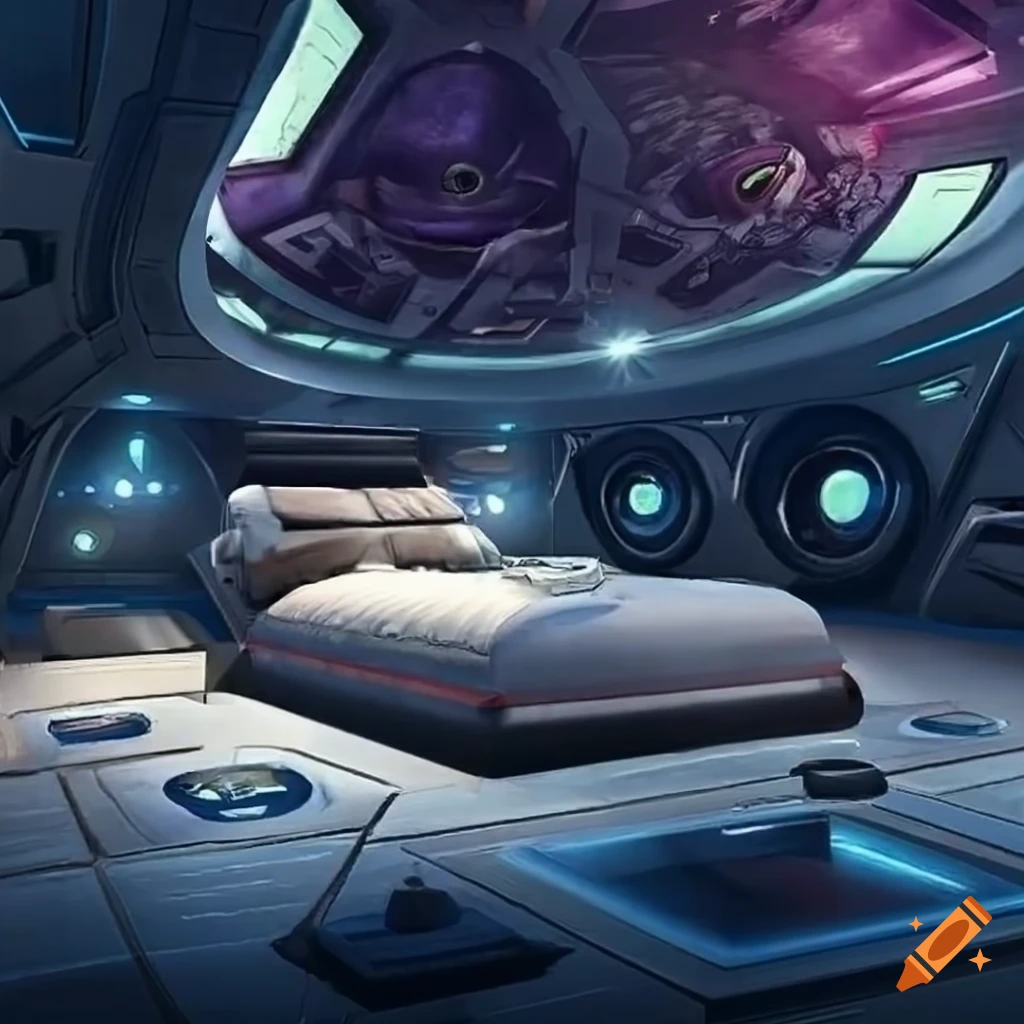 Sci-fi bedroom interior on Craiyon