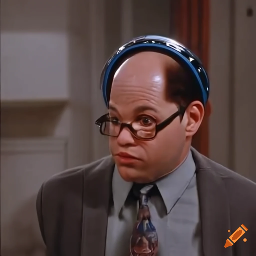 George costanza wearing a bike helmet on seinfeld on Craiyon