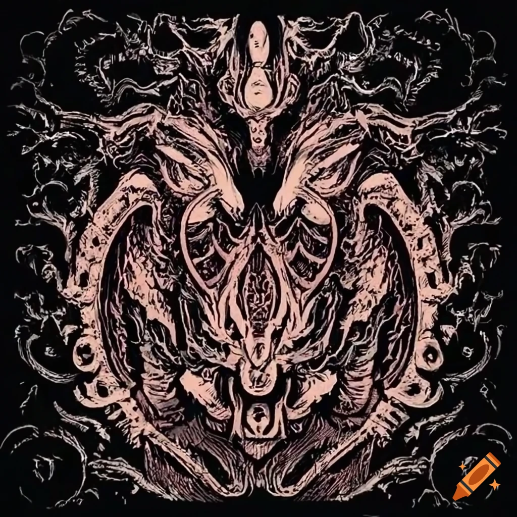Supernatural dragon in a grotesque art style on Craiyon