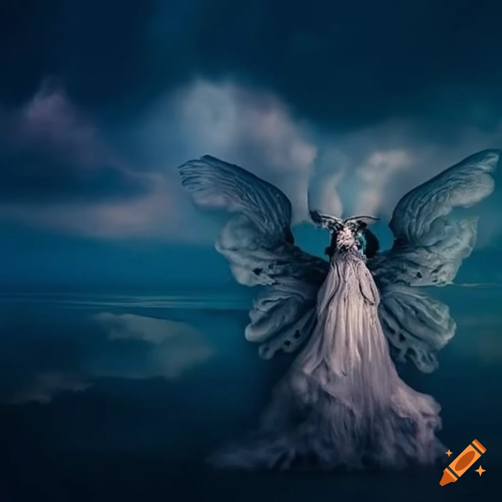 Fluffy clouds resembling fantastical creatures in the sky on Craiyon