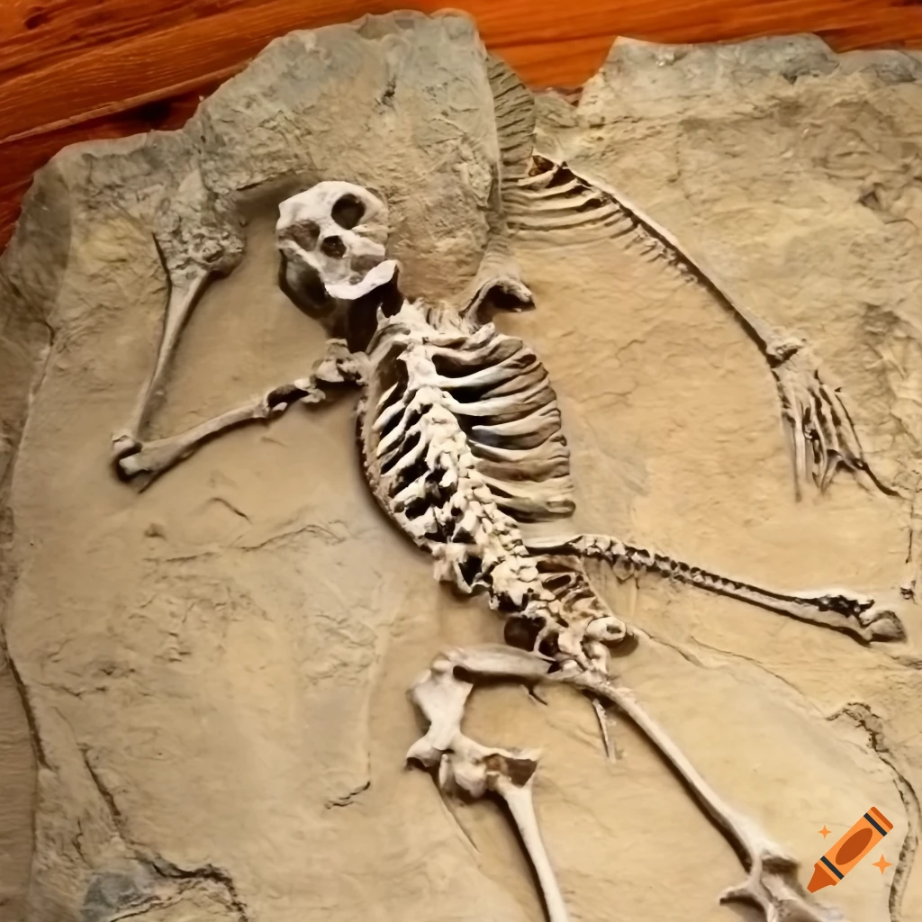 Fossil skeleton on Craiyon