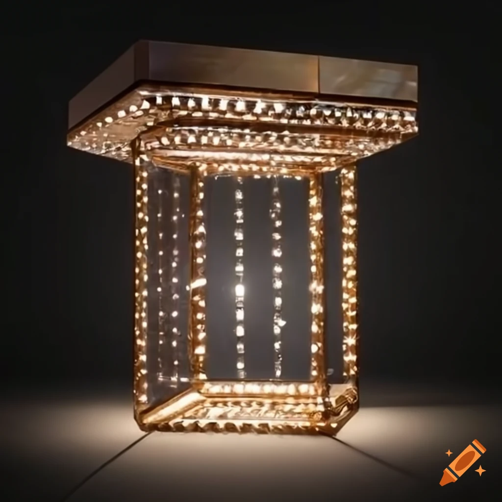 Decorative hexagon box with professional studio lighting and infinite ...