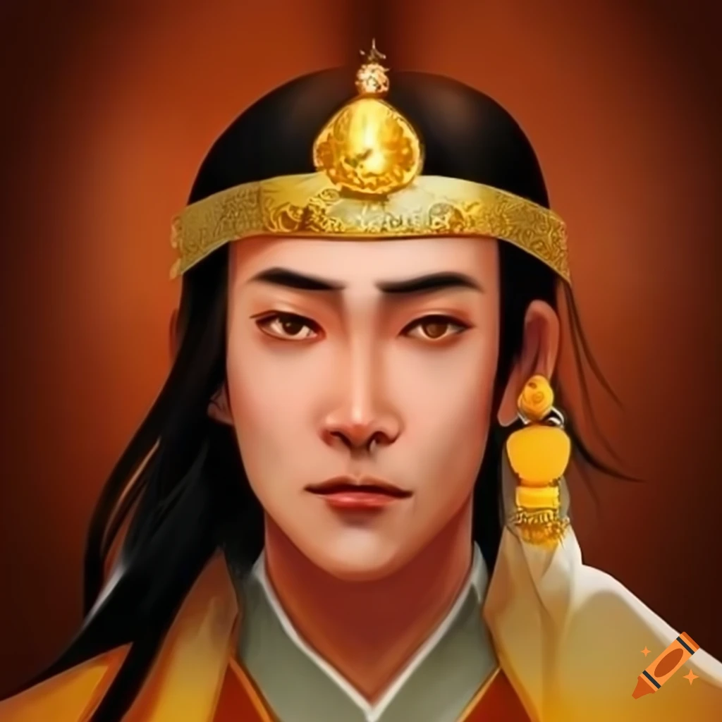 Chinese prince with orange eyes on Craiyon