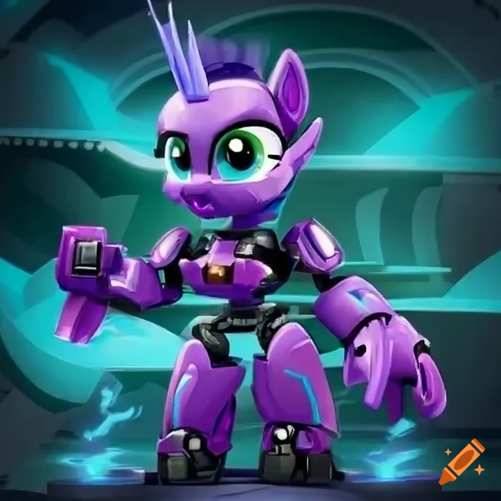 My little pony themed sleek mech robot on Craiyon