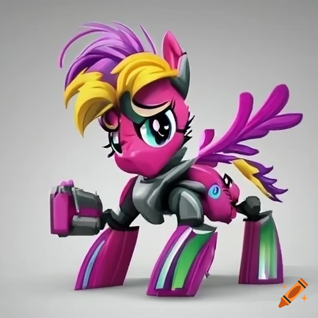 My little pony in a slick mech on Craiyon