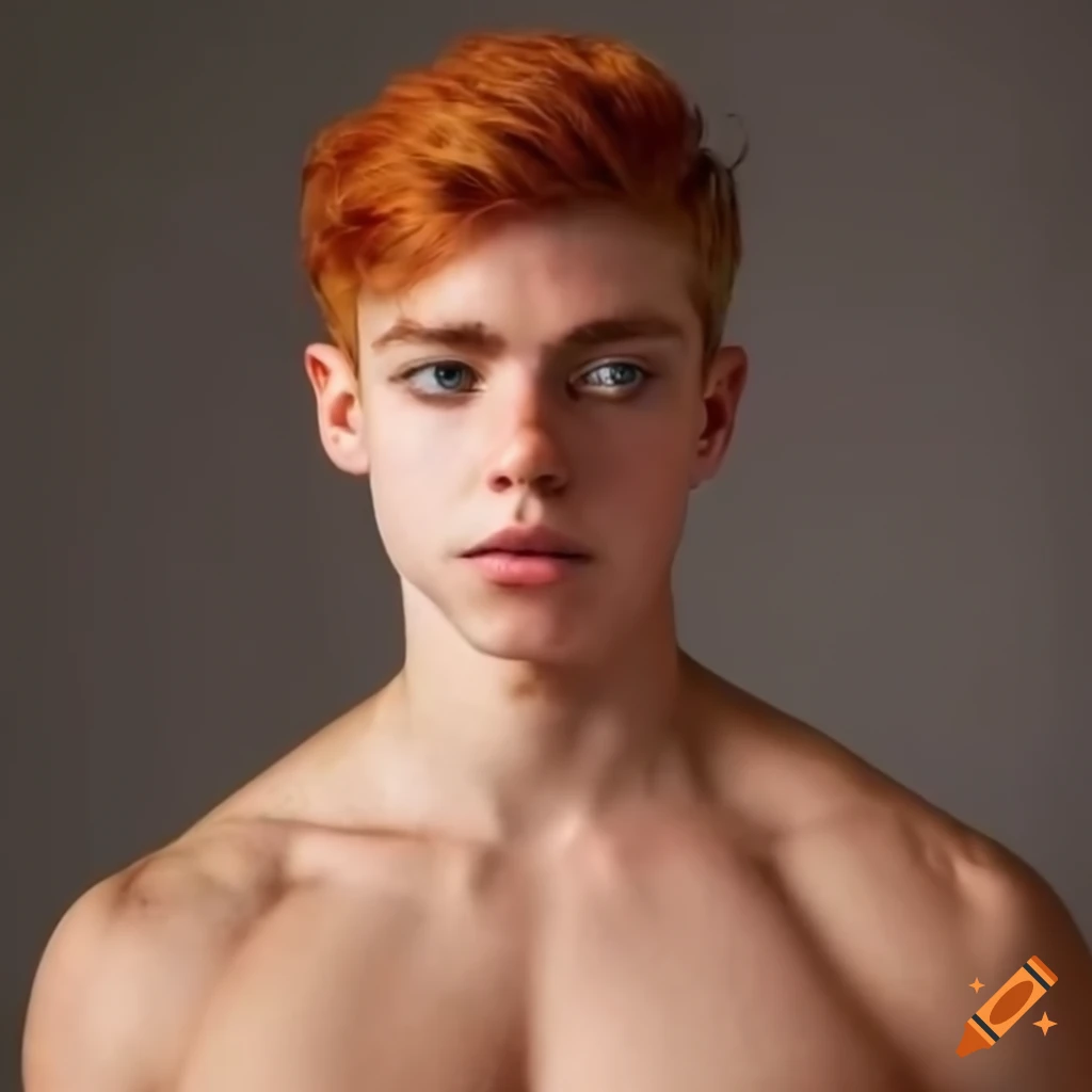 Handsome 24 Year Old Male Wrestler With Brownish Orange Hair Teal Eyes