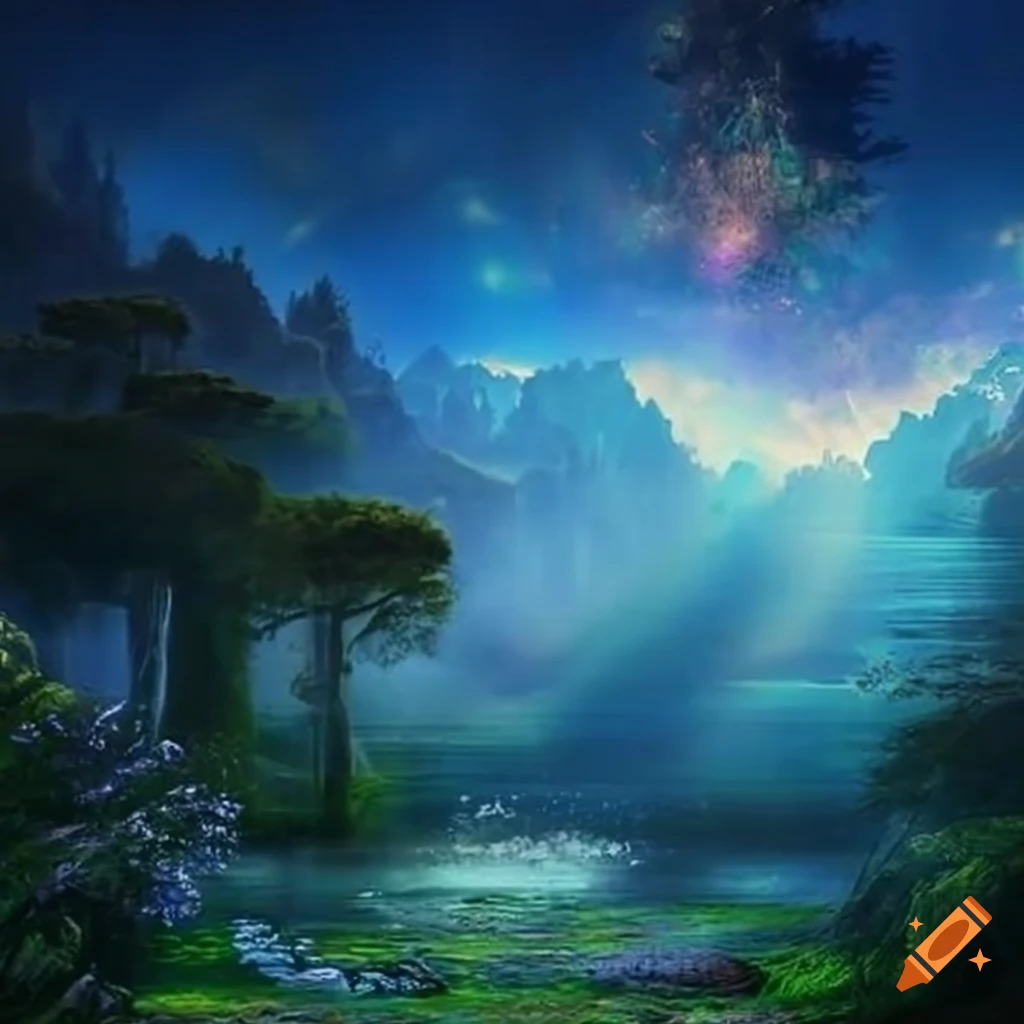 Dreamy and beautiful depiction of the garden of eden in heaven on Craiyon