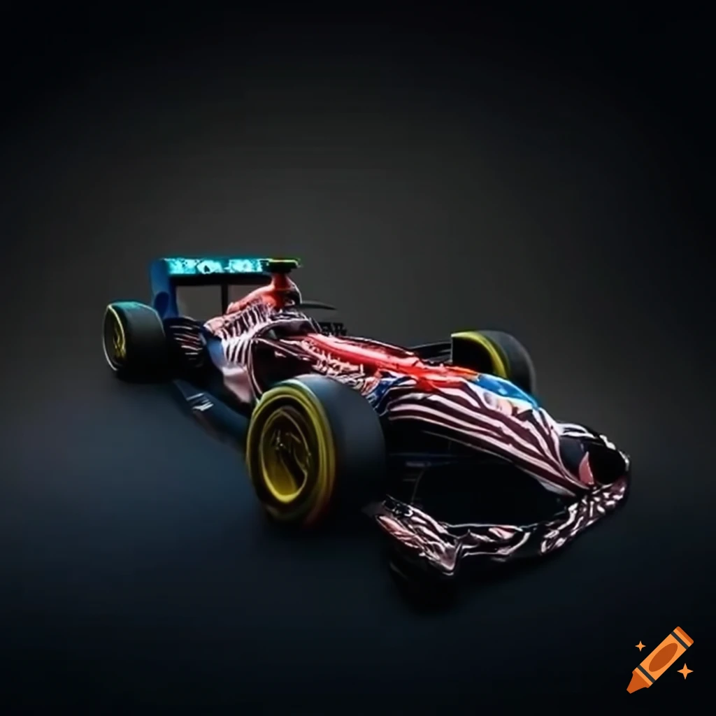 Zebra driving a f1 car on Craiyon