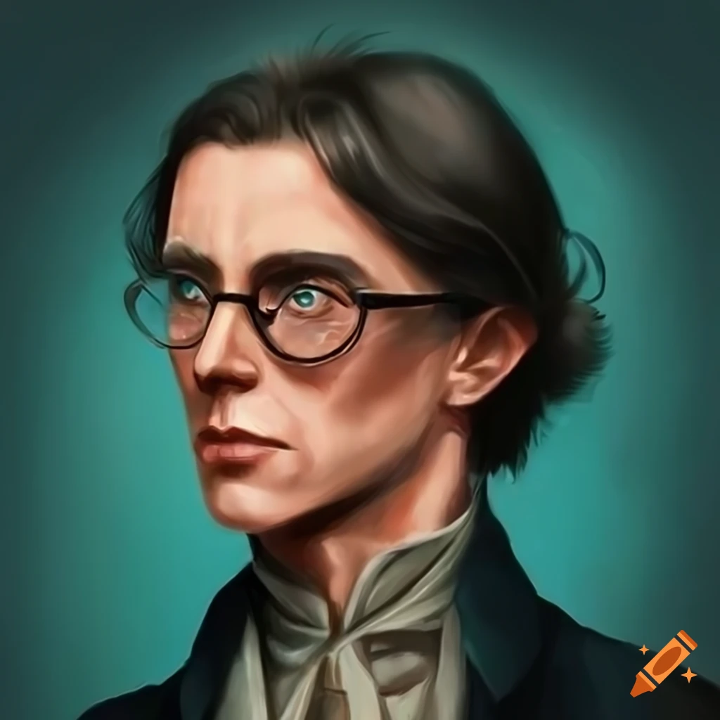 Realistic portrait of Basil Hallward from Dorian Gray with a refined and delicate appearance on ...