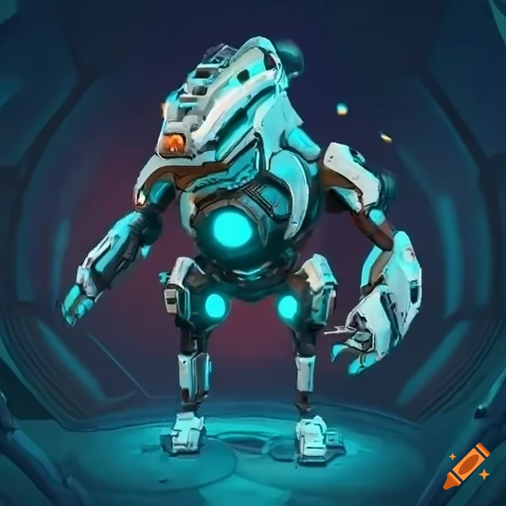 Sleek and powerful mech with an athletic female lead gearing up in the ...