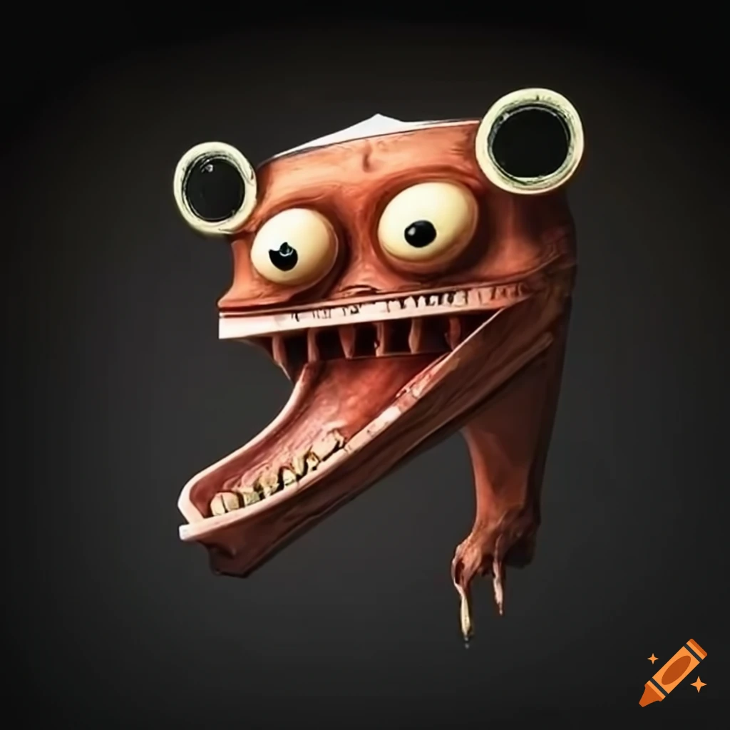 Grand piano transforming into a monster with teeth-like keys on Craiyon