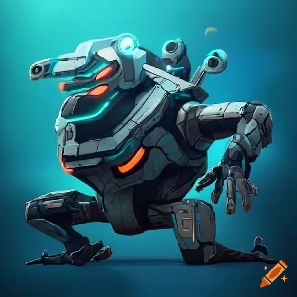 Sleek and powerful mech suit in the subnautica series on Craiyon