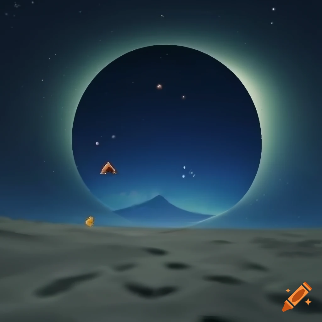 Super mario 64 lunar landscape on Craiyon