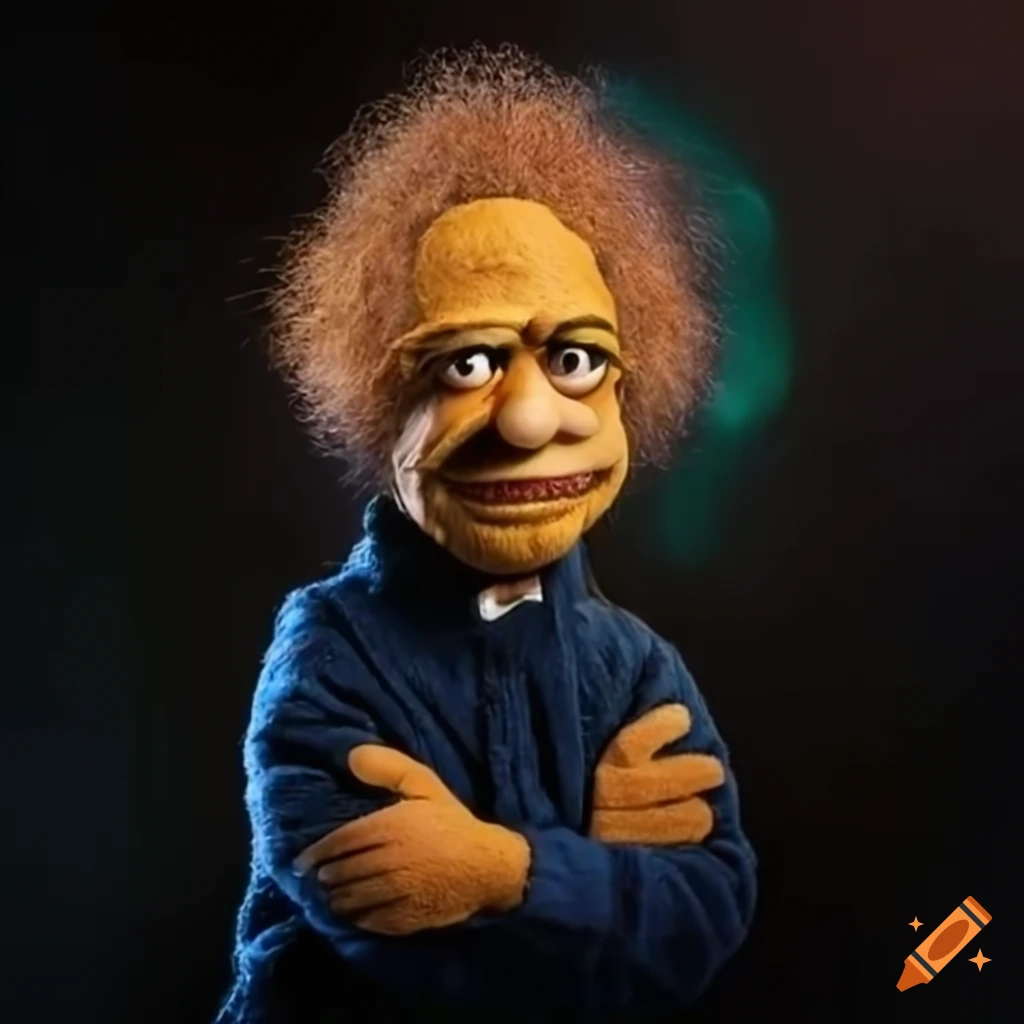 Muppet character pepe in realistic style made of hair on Craiyon