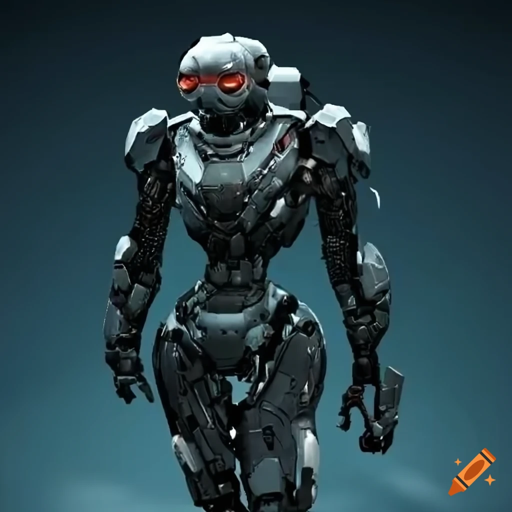 Sleek and powerful 4 meter tall mech with an athletic female lead and a ...