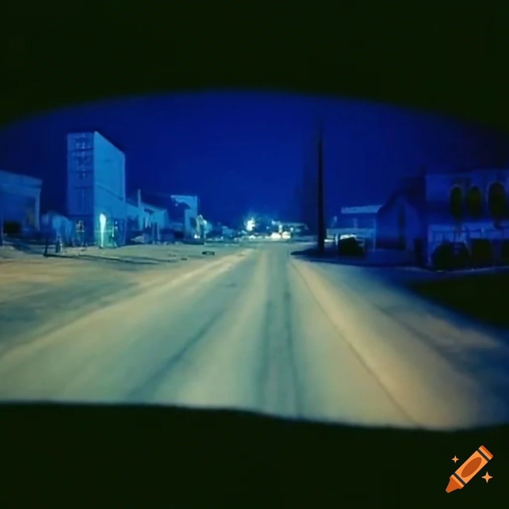 Midwestern town in 2003 with low-quality camera effect on Craiyon