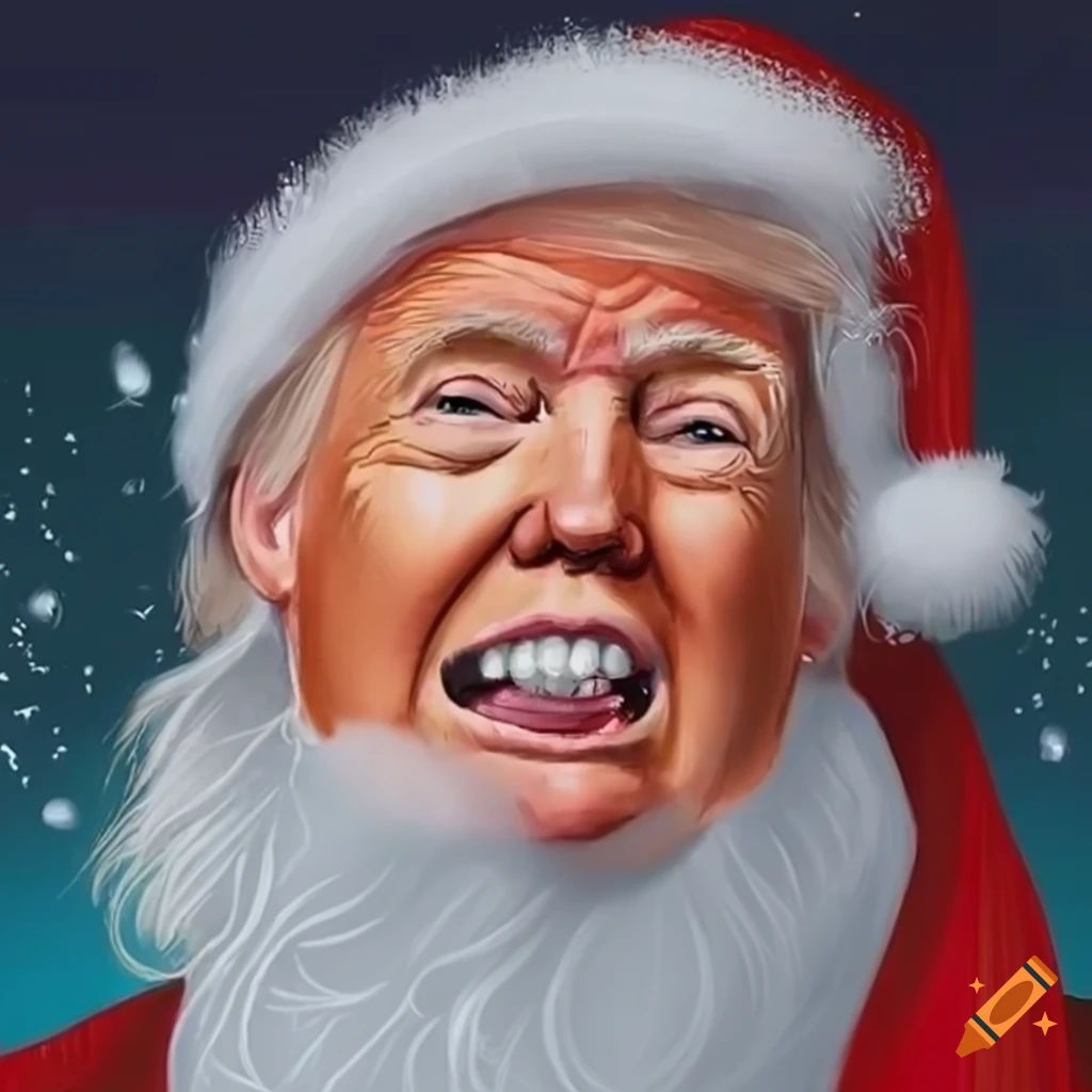 Drawing of donald trump as santa claus on Craiyon