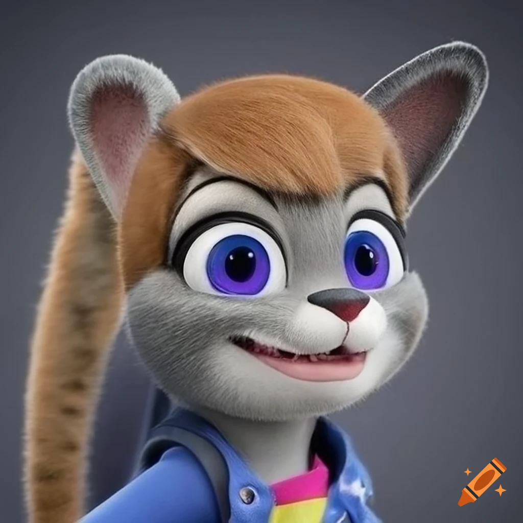 Portrait of mabel pines transforming into judy hopps in high-resolution ...